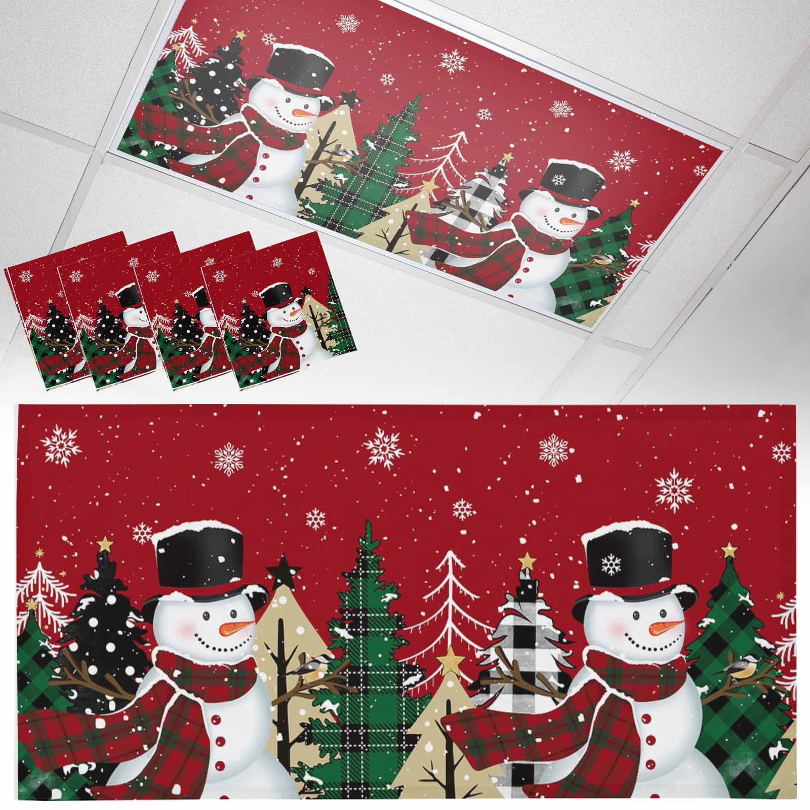 Ceiling Light Cover for Classroom, Red Snowman Merry Christmas Magnetic ...