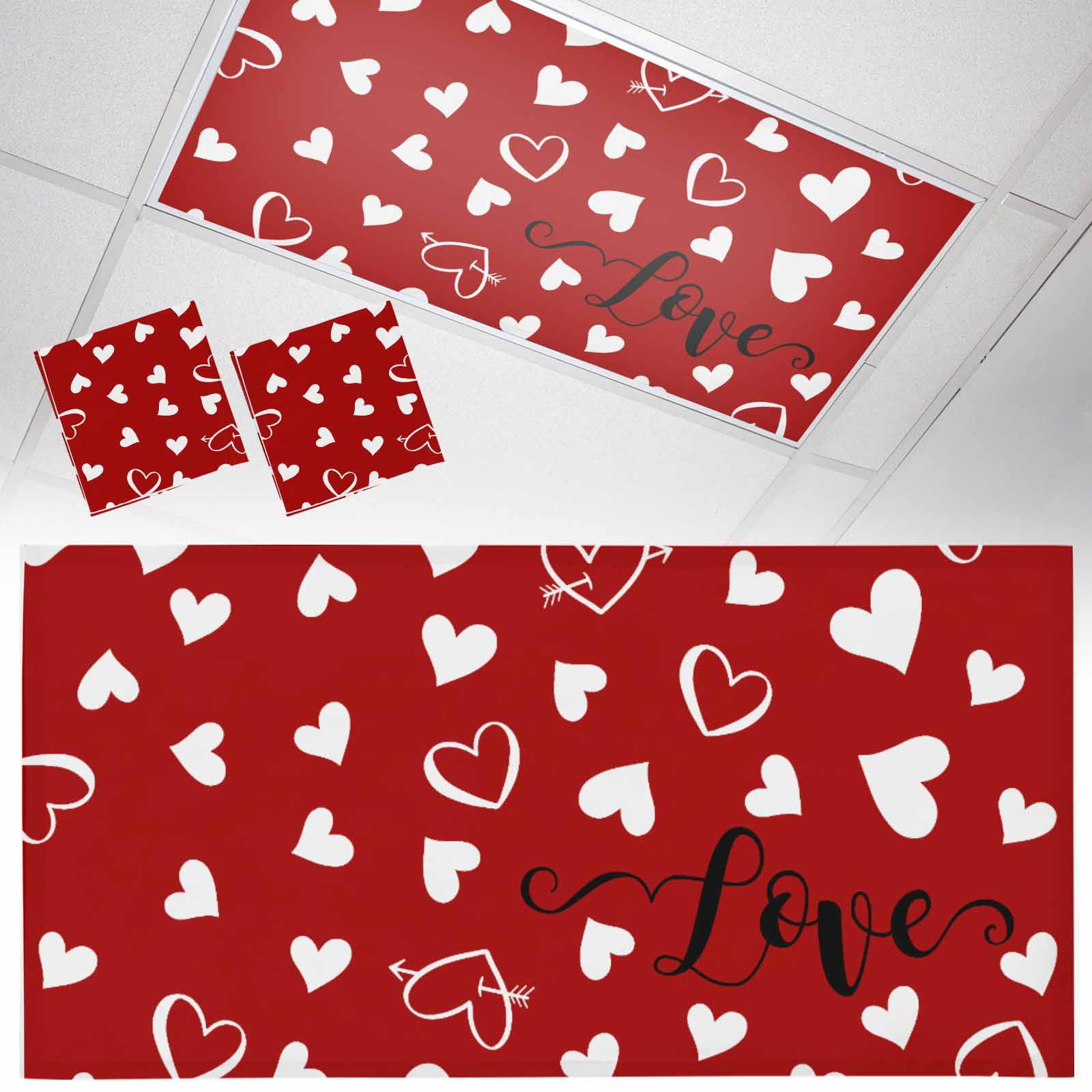 Ceiling Light Cover for Classroom, Red Valentine's Day Magnetic ...
