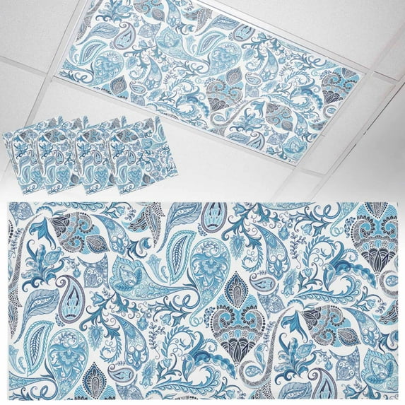 Ceiling Light Cover for Classroom, Retro Abstract Floral Magnetic ...