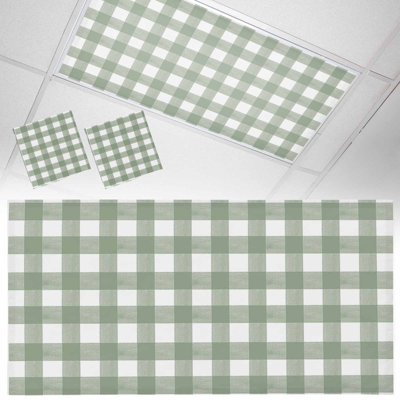 Ceiling Light Cover for Classroom, Rustic Checkered Plaid Magnetic ...