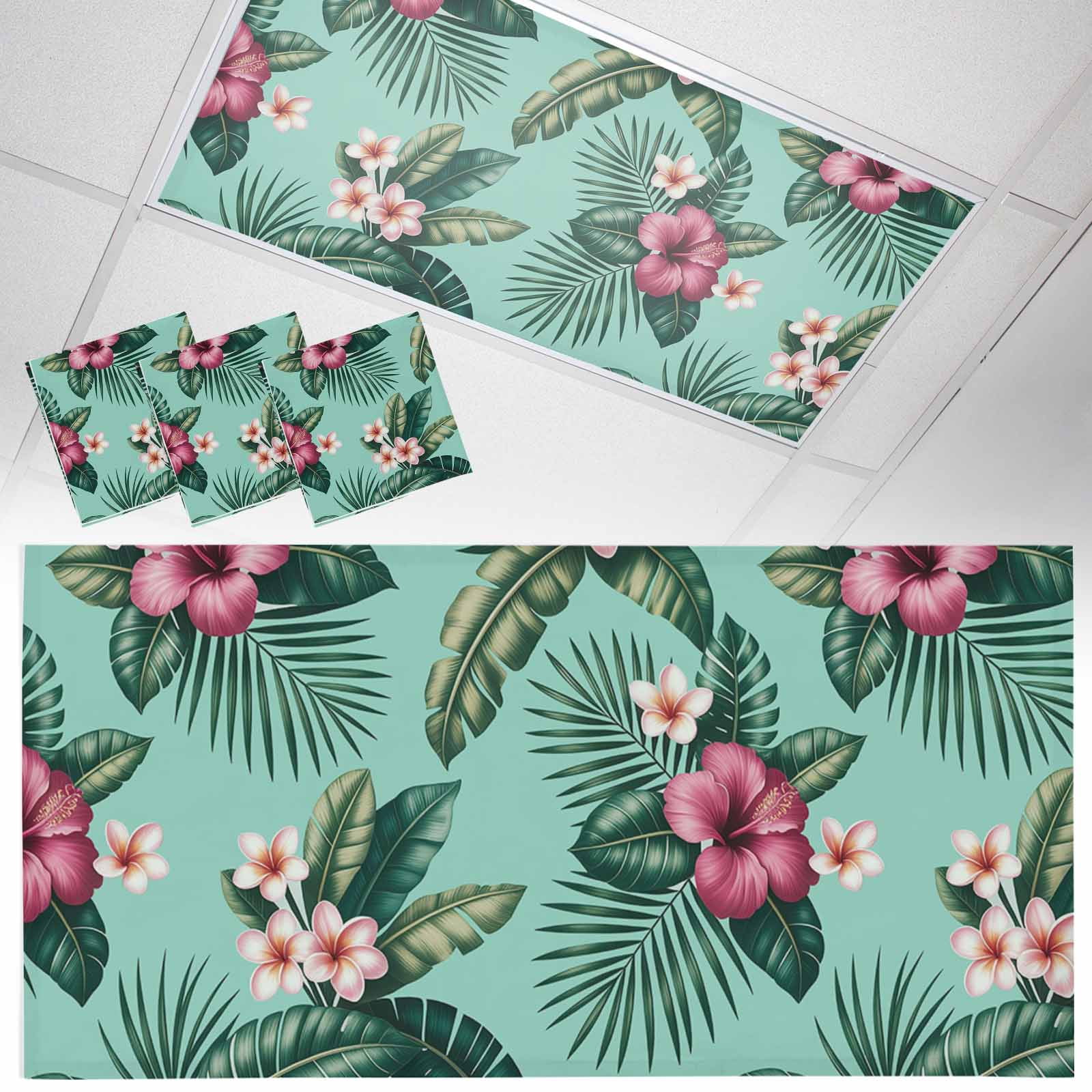Ceiling Light Cover for Classroom, Tropical Floral Pattern Magnetic ...