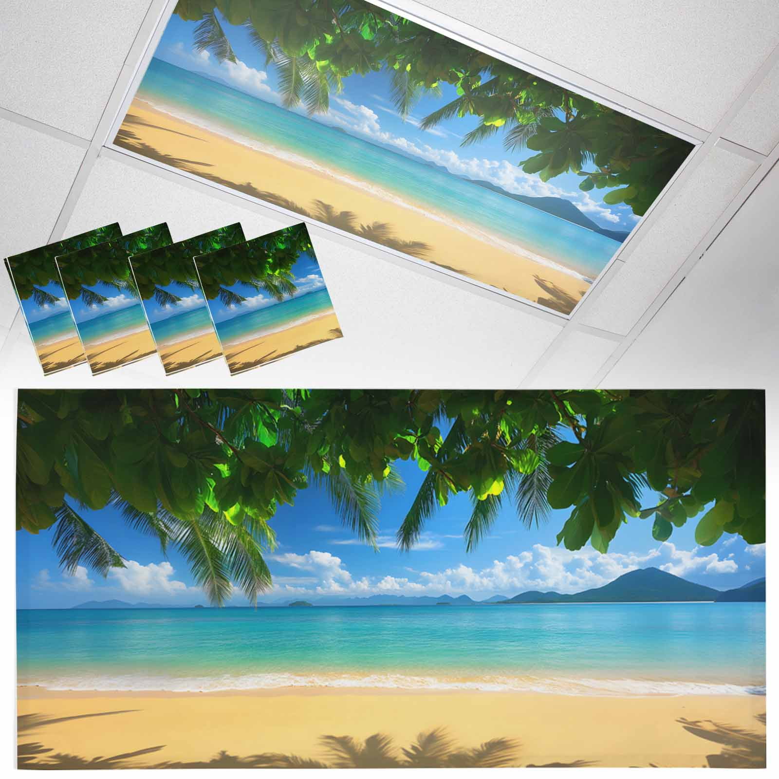 Ceiling Light Cover for Classroom, Tropical Magnetic Fluorescent Light ...