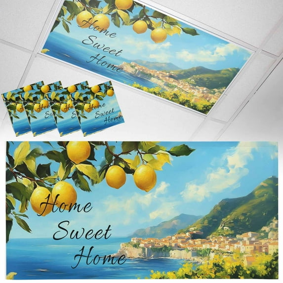 Ceiling Light Cover for Classroom, Tropical Ocean Lemon Magnetic ...