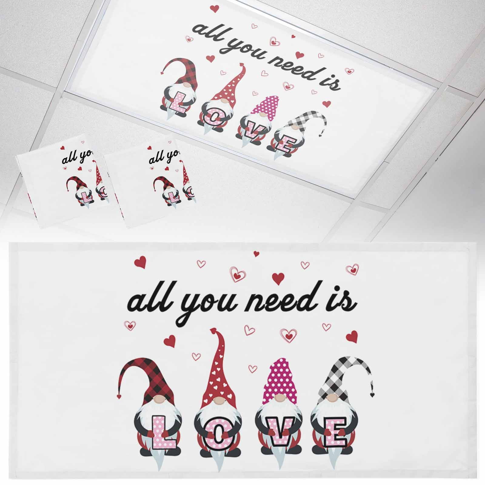 Ceiling Light Cover for Classroom, Valentine's Day Heart Gnomes ...
