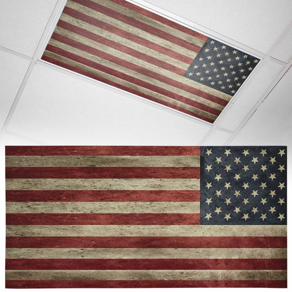 Ceiling Light Cover for Classroom, Vintage American Flag Magnetic ...