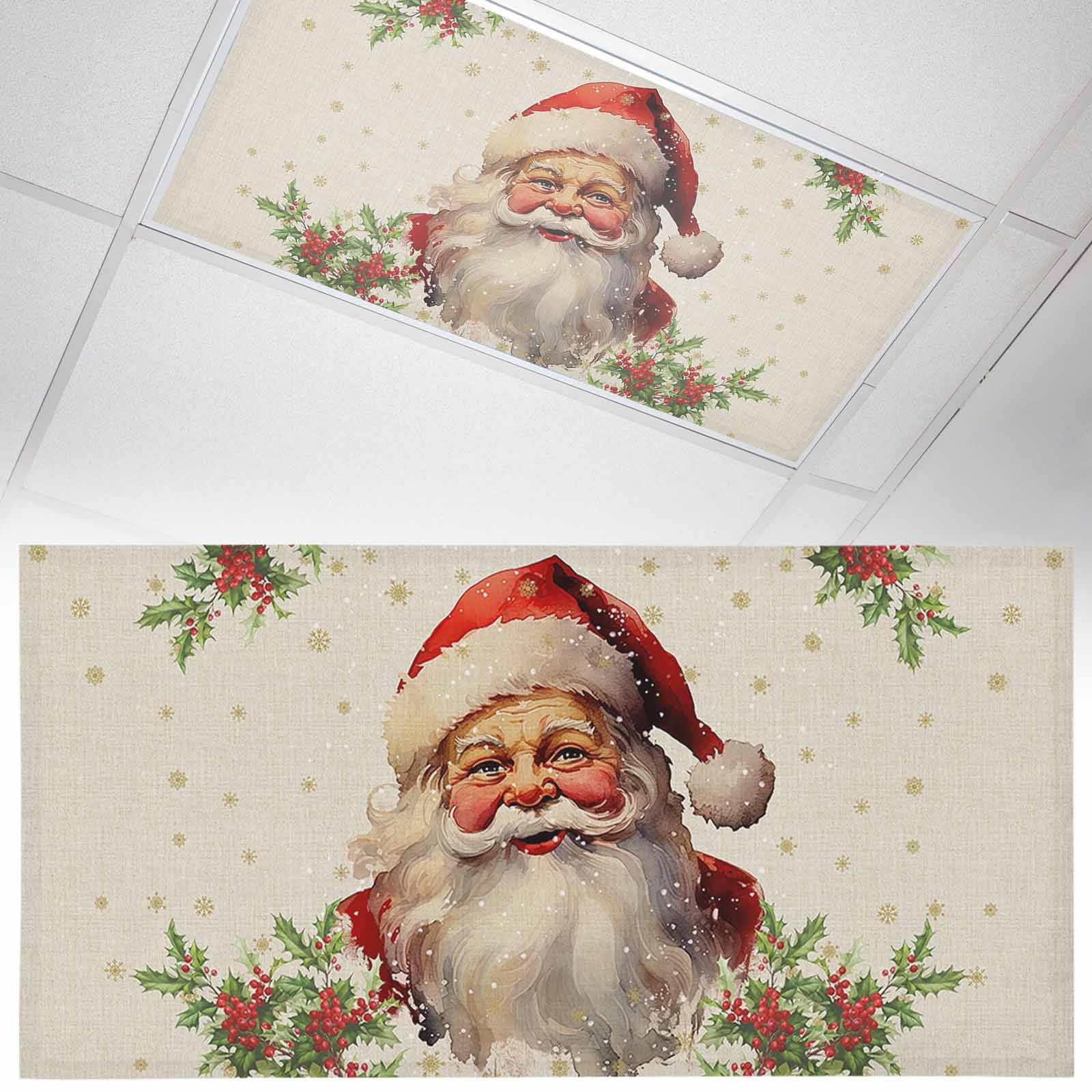 Ceiling Light Cover for Classroom, Vintage Santa Claus Christmas ...
