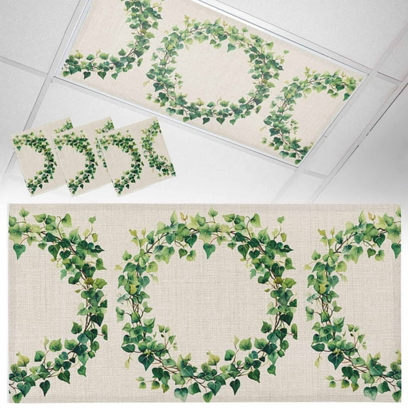 Ceiling Light Cover for Classroom, Watercolor Green Vine Magnetic ...