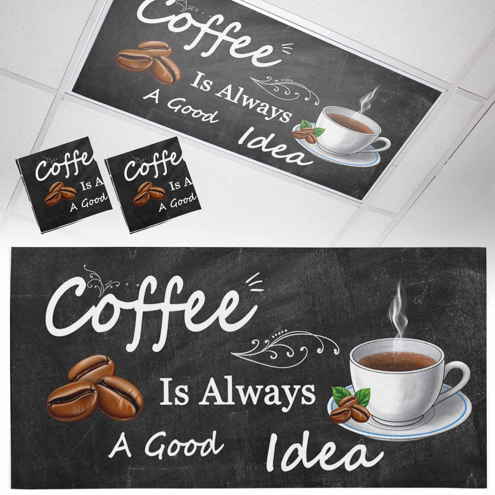 Ceiling Light Cover for Classroom, White Coffee Quotes Magnetic ...