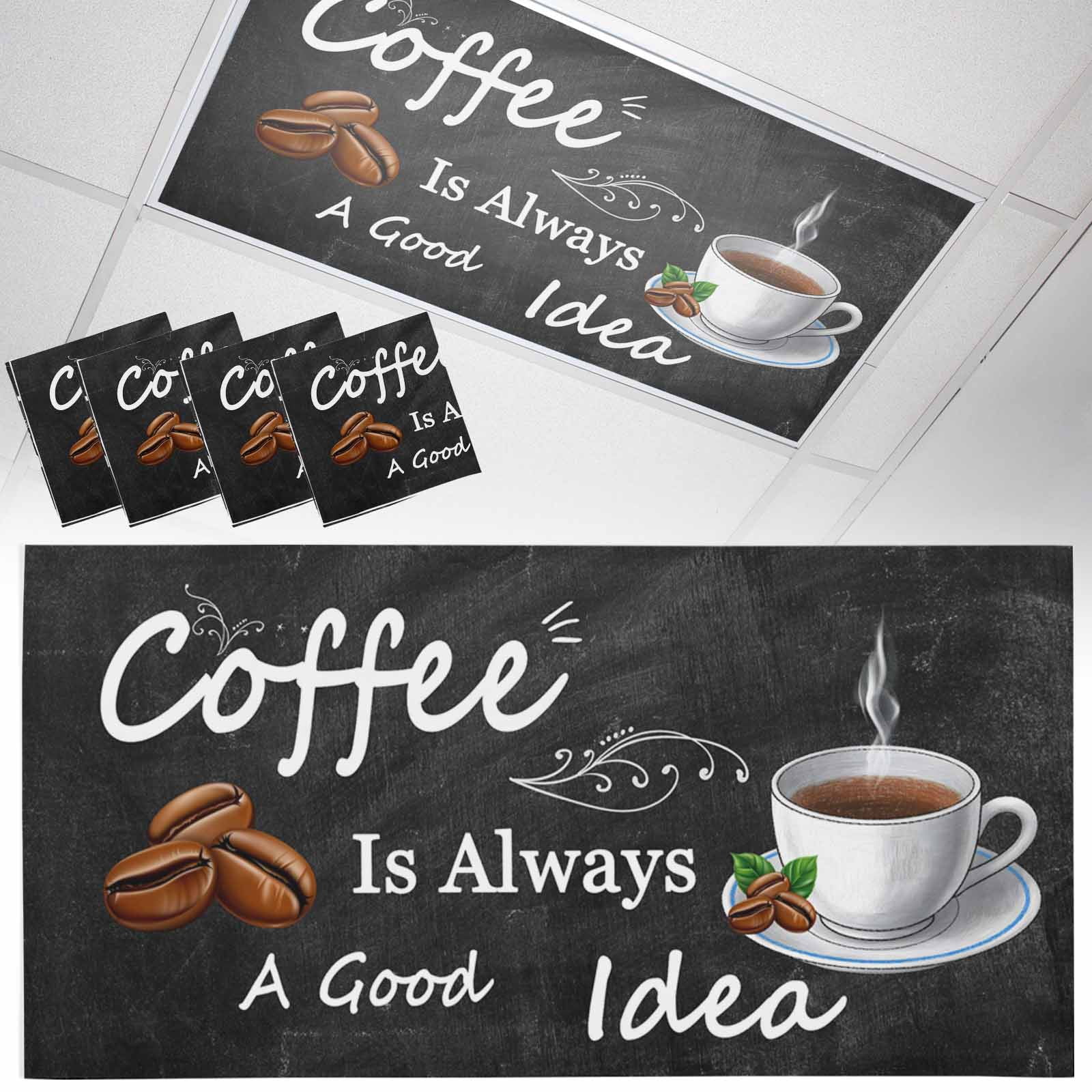 Ceiling Light Cover for Classroom, White Coffee Quotes Magnetic ...