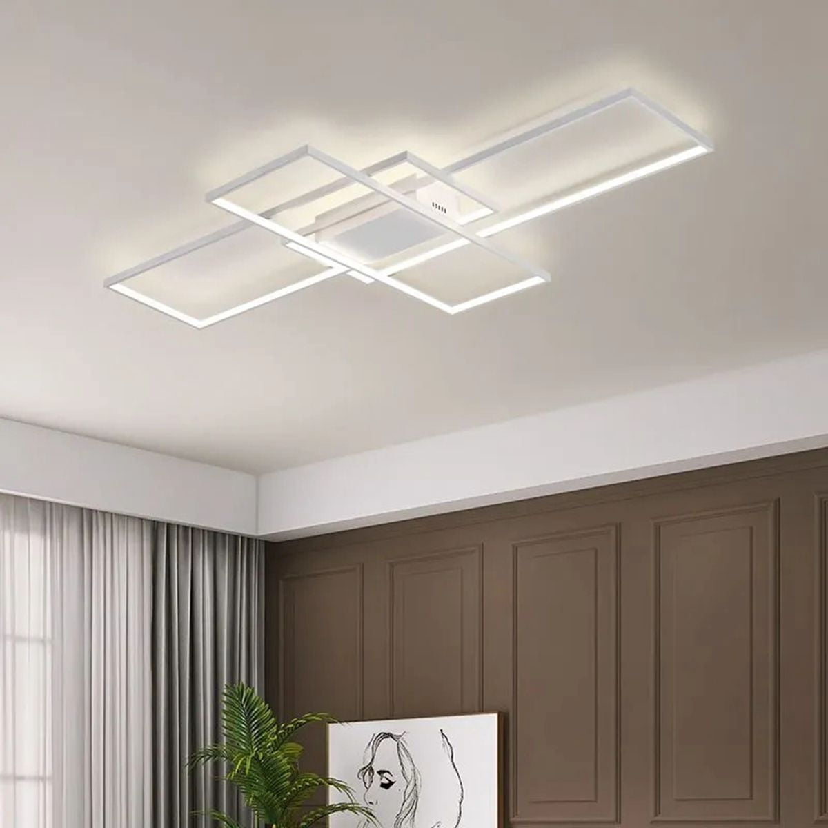 Ceiling Light Dimmable LED Chandelier with Remote Control, Modern 68W 3 ...