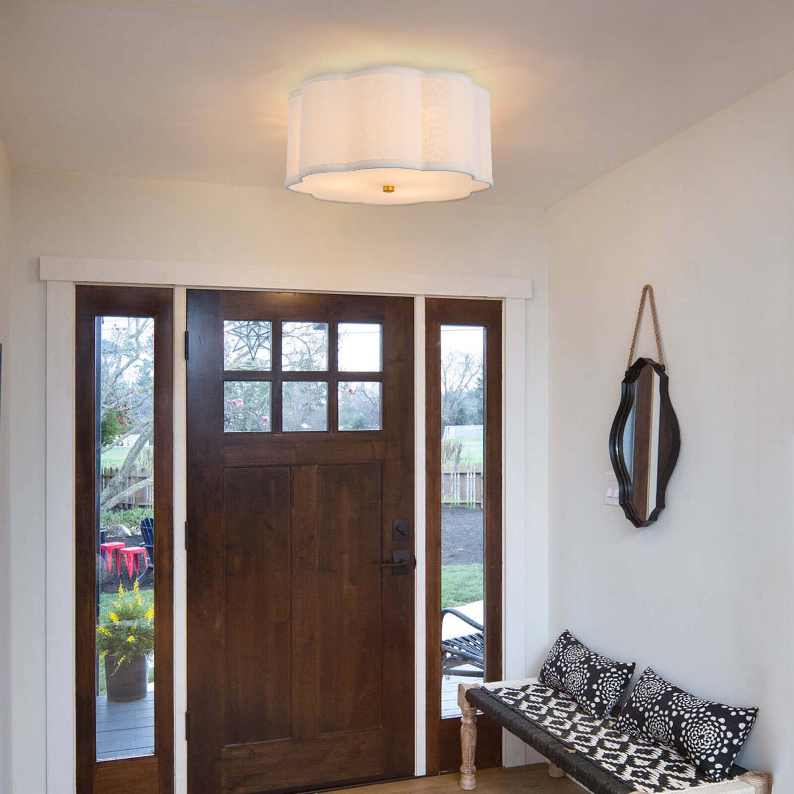 Ceiling Light Fixture, Flush Mount Ceiling Light, Ceiling Lamp,Creamy ...