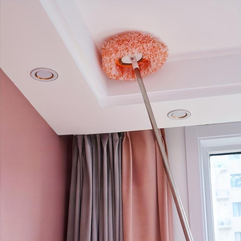 Ceiling Mop Set, 1 Set Including 1 Count Long Pole & 2 Counts Mop Heads ...