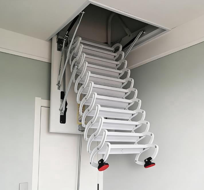 Ceiling Mount Attic Ladder, Retractable Attic Ladder Ceiling Pull Down ...