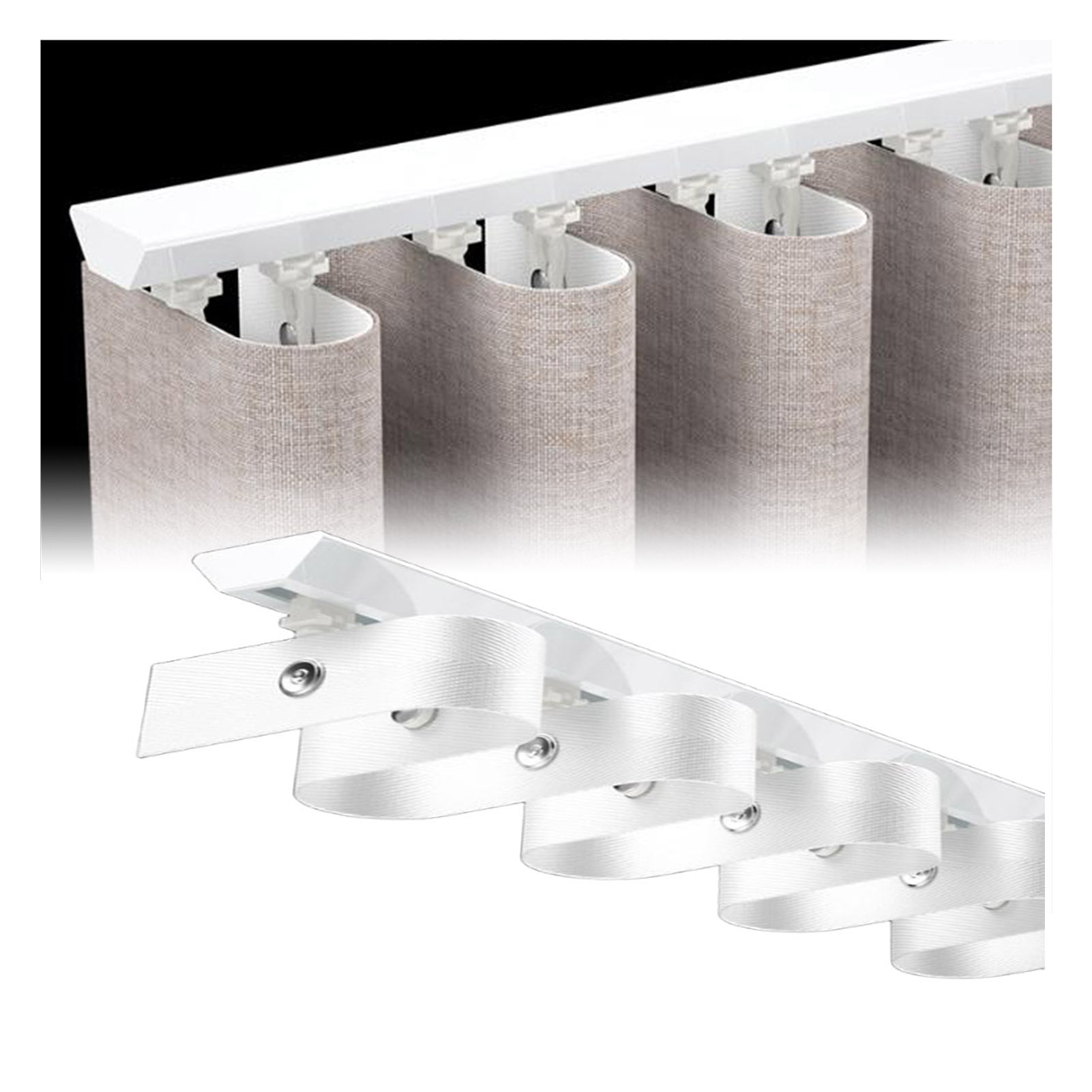 Ceiling Mount Curtain Track,S-shape Water Wave Curtain Rod,Heavy Duty ...