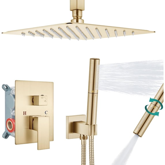 Ceiling Mount Shower Faucet Set Shower System Rain Showerhead and ...