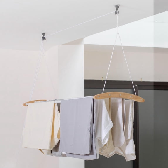 Ceiling Mounted Drying Racks for Laundry-Space-Saving Ceiling Clothes ...