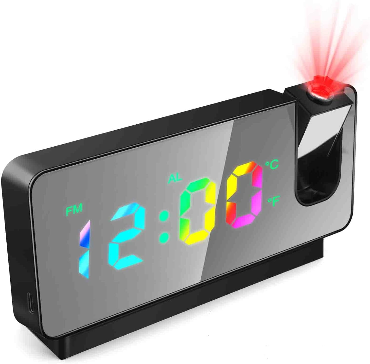 Ceiling Projector Alarm Clock, 180° Rotation Digital Alarm Clock, 7 ...