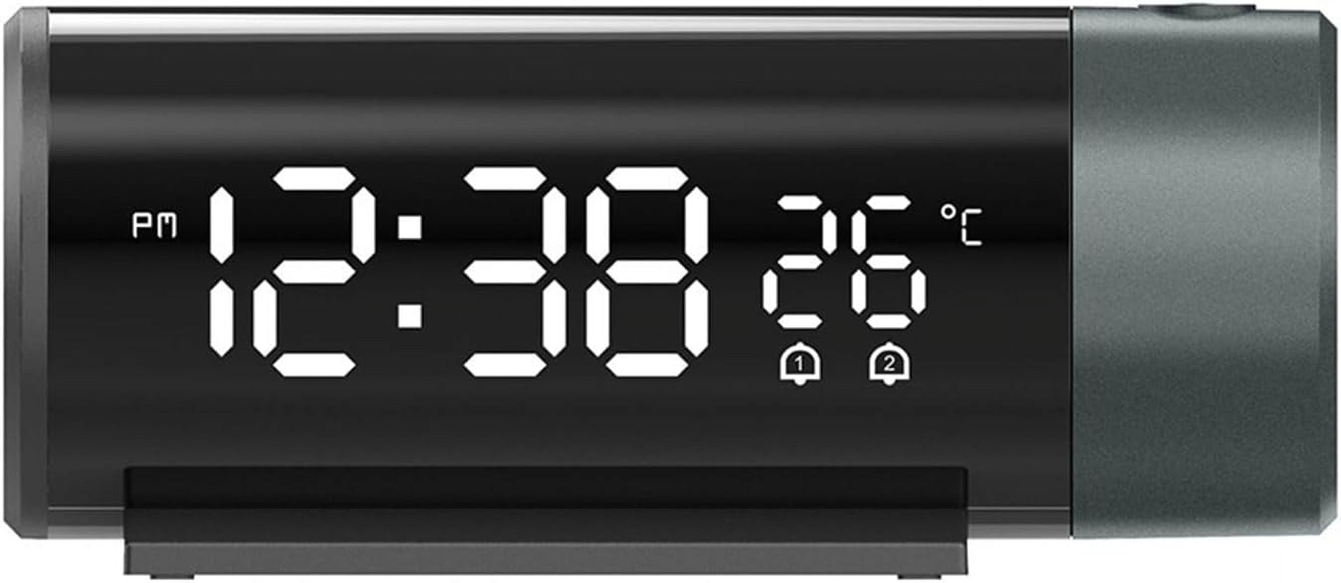 Ceiling Projector Clock, Loud Alarm Sound with Bed Shaker, USB Charger ...