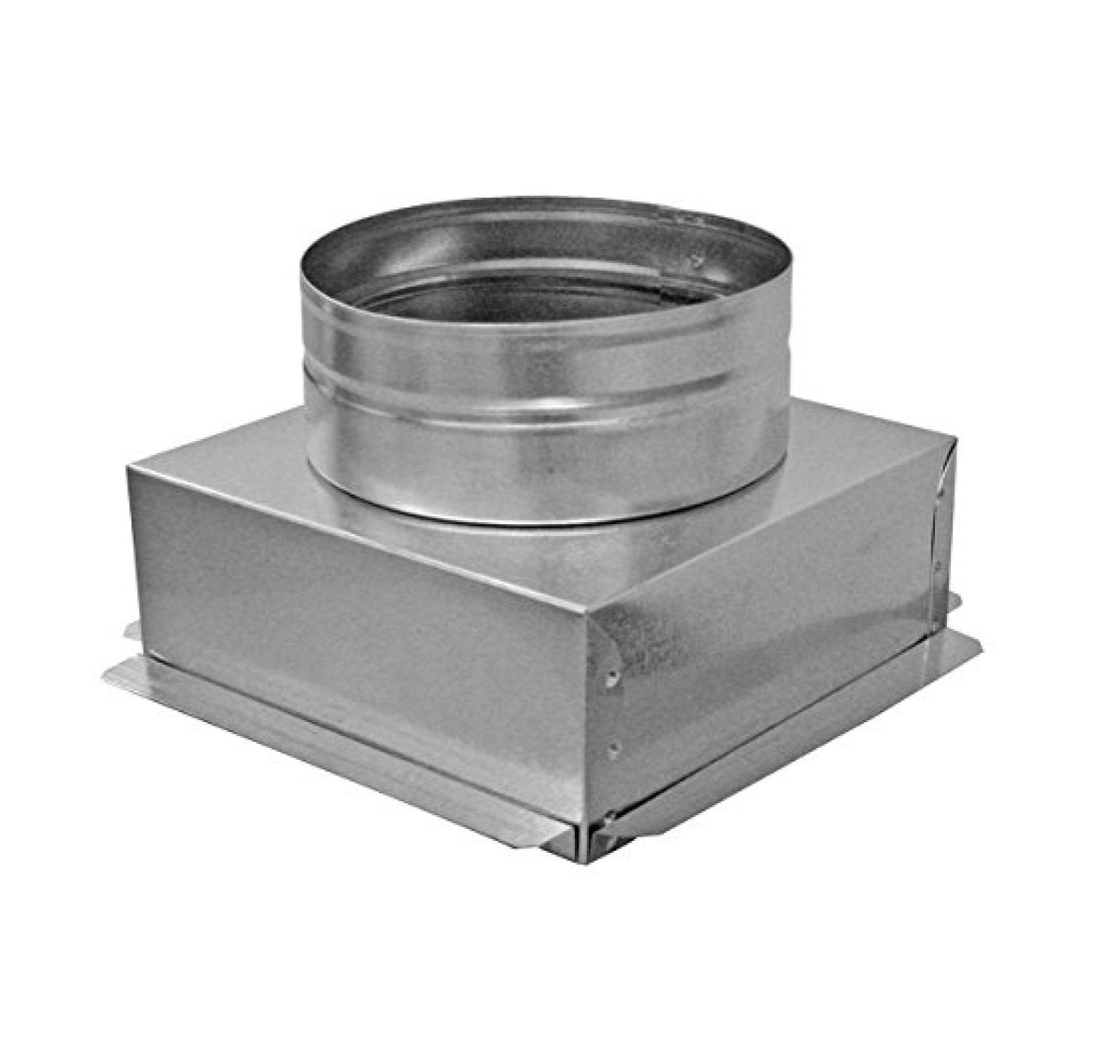 Ceiling Register Box 8x8, 6 Inch Round Collar HVAC Vent Connector ...