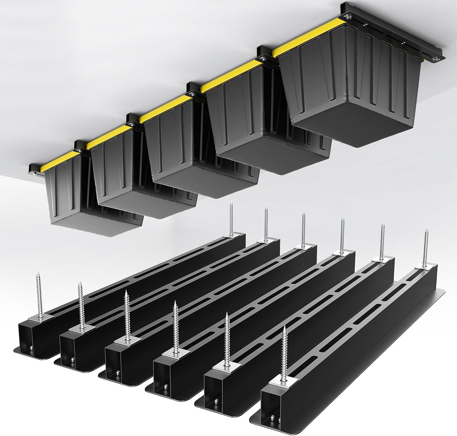 Ceiling Stora Rack, Heavy Duty Overhead Gara Adjustable Bin System, 6 ...