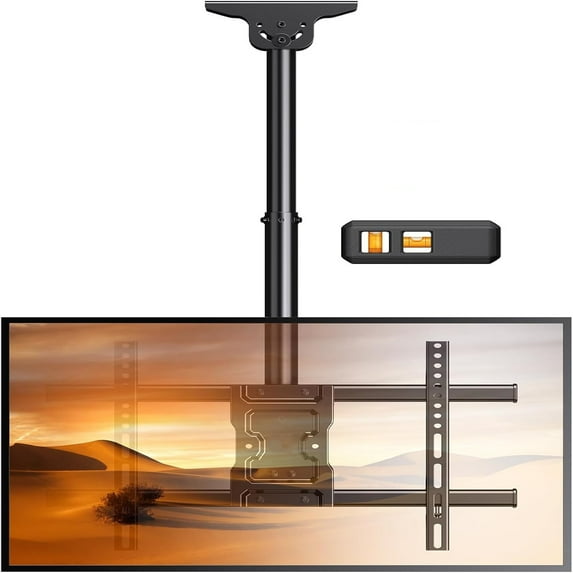 Ceiling TV Mount, Hanging TV Mount for 37-75 inch Flat or Curved TVs up ...