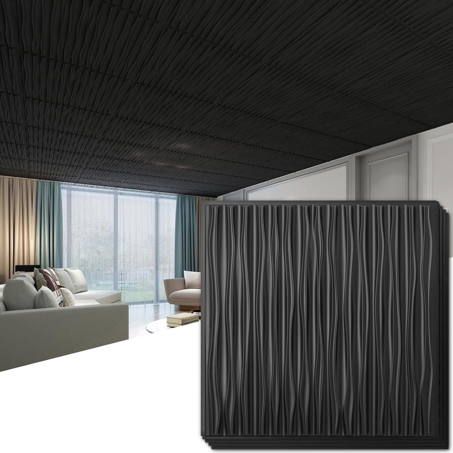 Ceiling Tiles 24 x 24 for Interior Wall Decor, 12 Drop Ceiling Tile ...