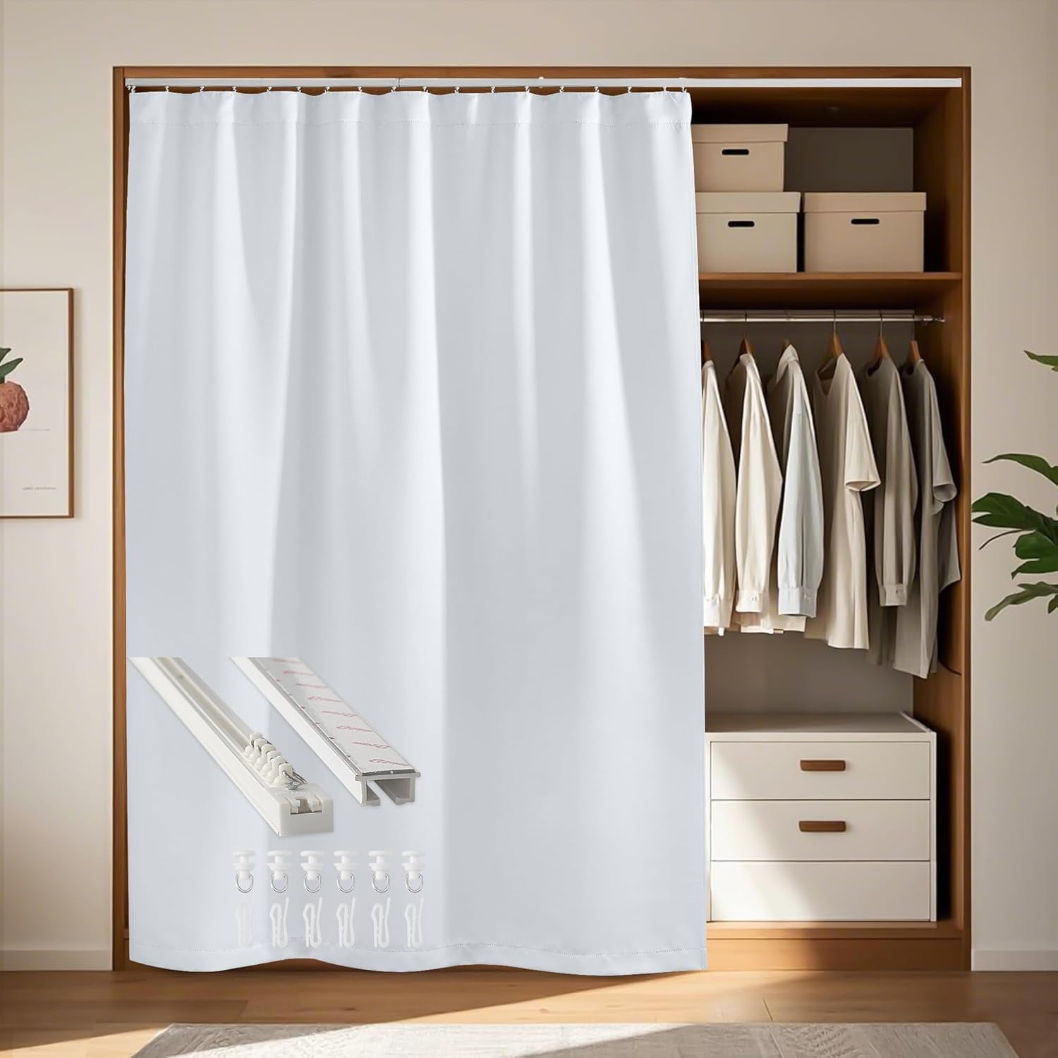 Ceiling Track Room Divider Curtain Kit, Blackout Privacy Room Partition ...