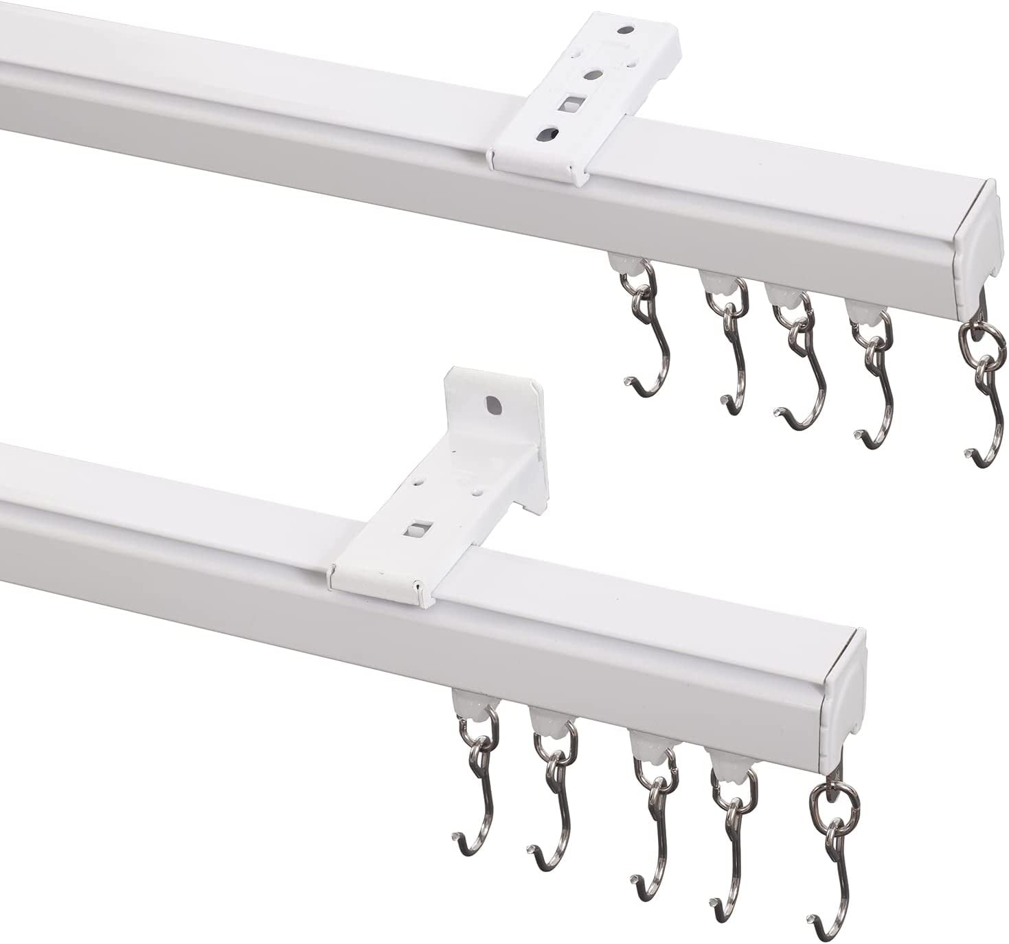 Ceiling/Wall Mount Curtain Track Rod Set with Hooks, 6ft - 9ft ...
