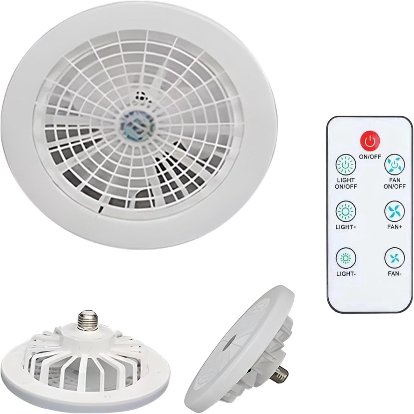 Ceiling fans with lights, Enclosed Low Profiles Fan Light E27 Lamp Head ...