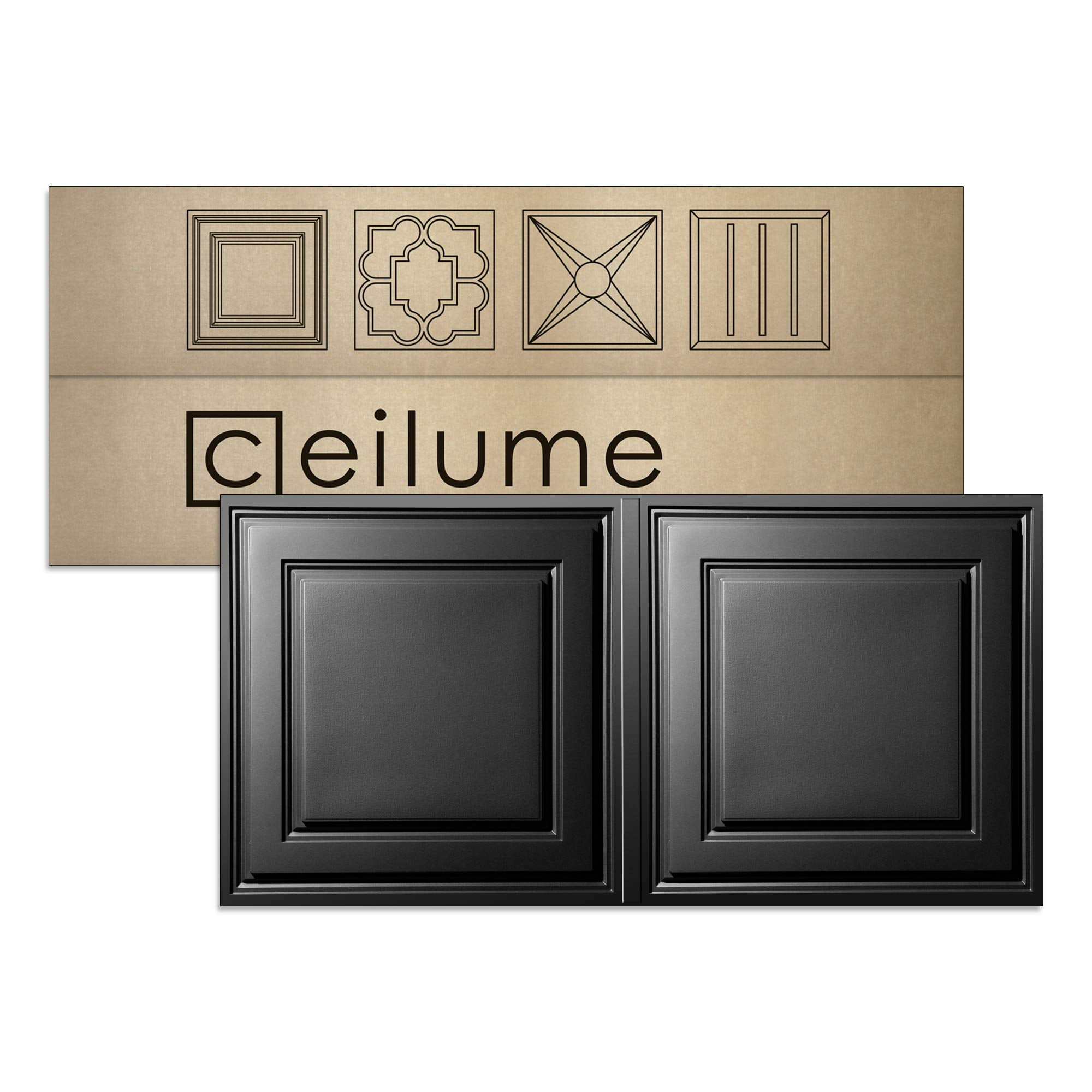 Ceilume 12 pc Stratford Ultra-Thin Feather-Light 2x4 Lay in Ceiling ...