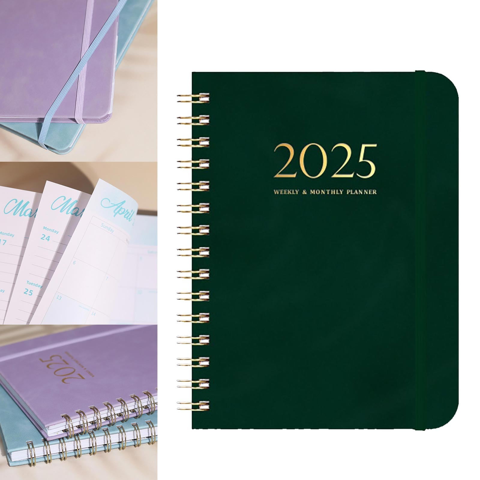 Ceimmol 2025 Leather Bound Planner: A5 Wire Bound Weekly & Daily ...