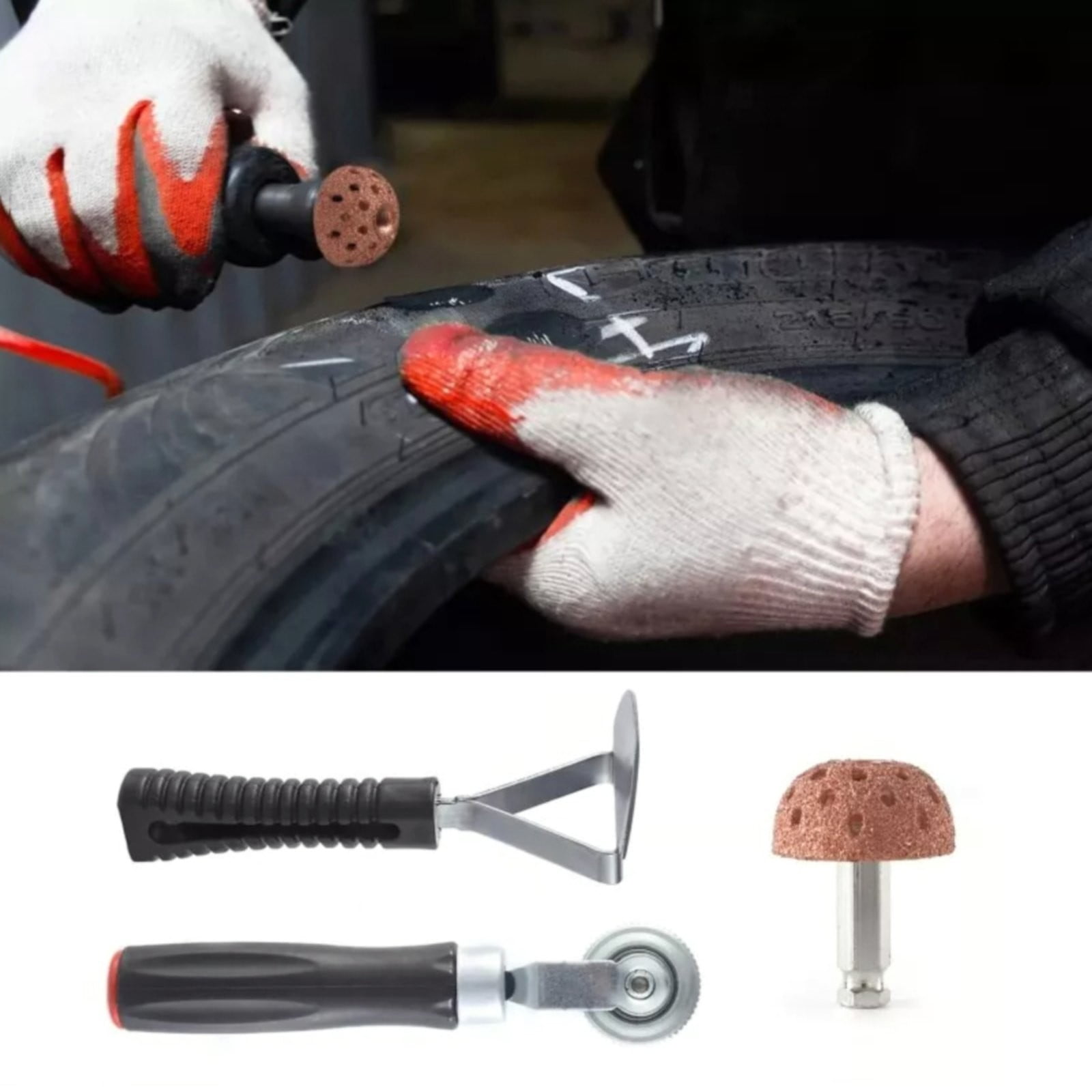 Ceimmol Car And Truck Tire Repair Kit Patch Tool Liner And Scraper Set ...