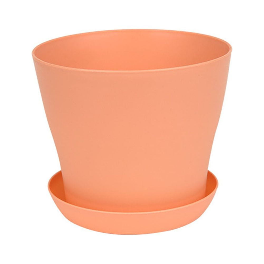 Ceise Resin Plastic Flower Pot With Tray Green Potted Plants Plant Pots ...