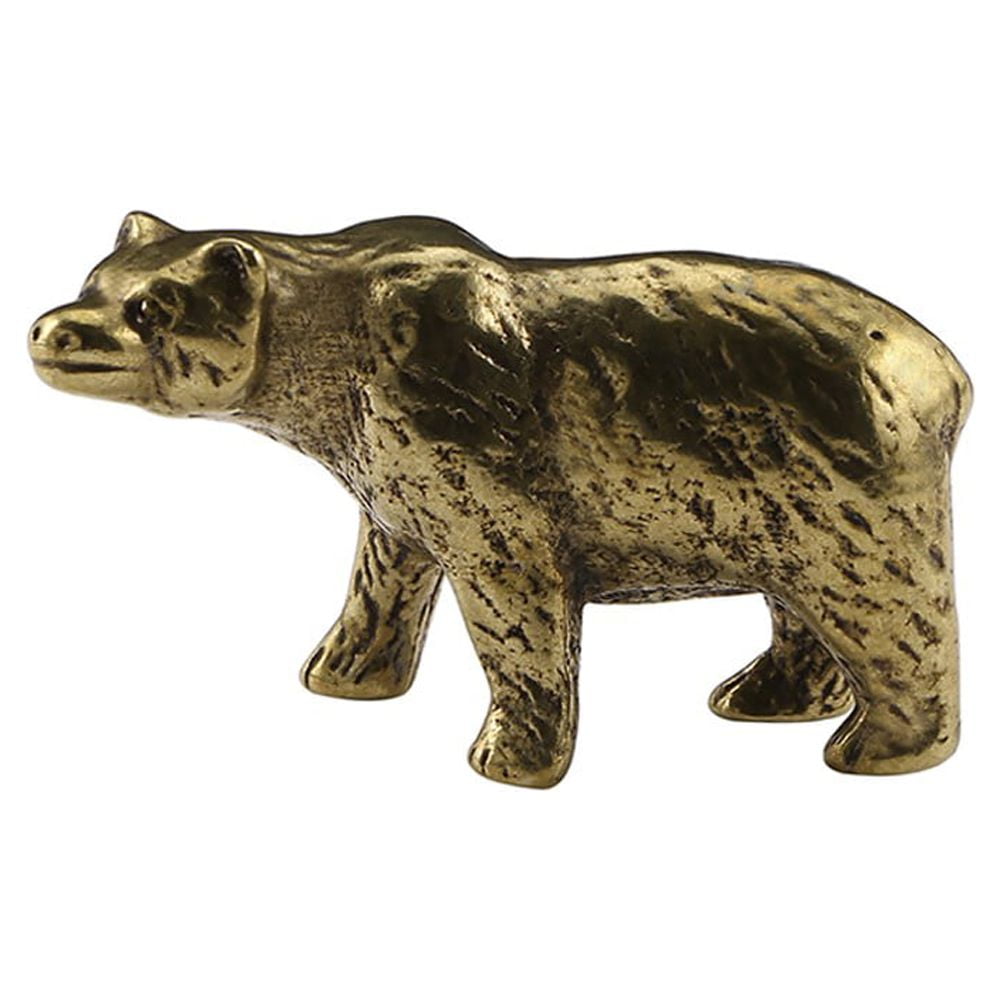 Ceise Solid Copper Bear Sculpture Ornaments Brass Animal Small Statue ...