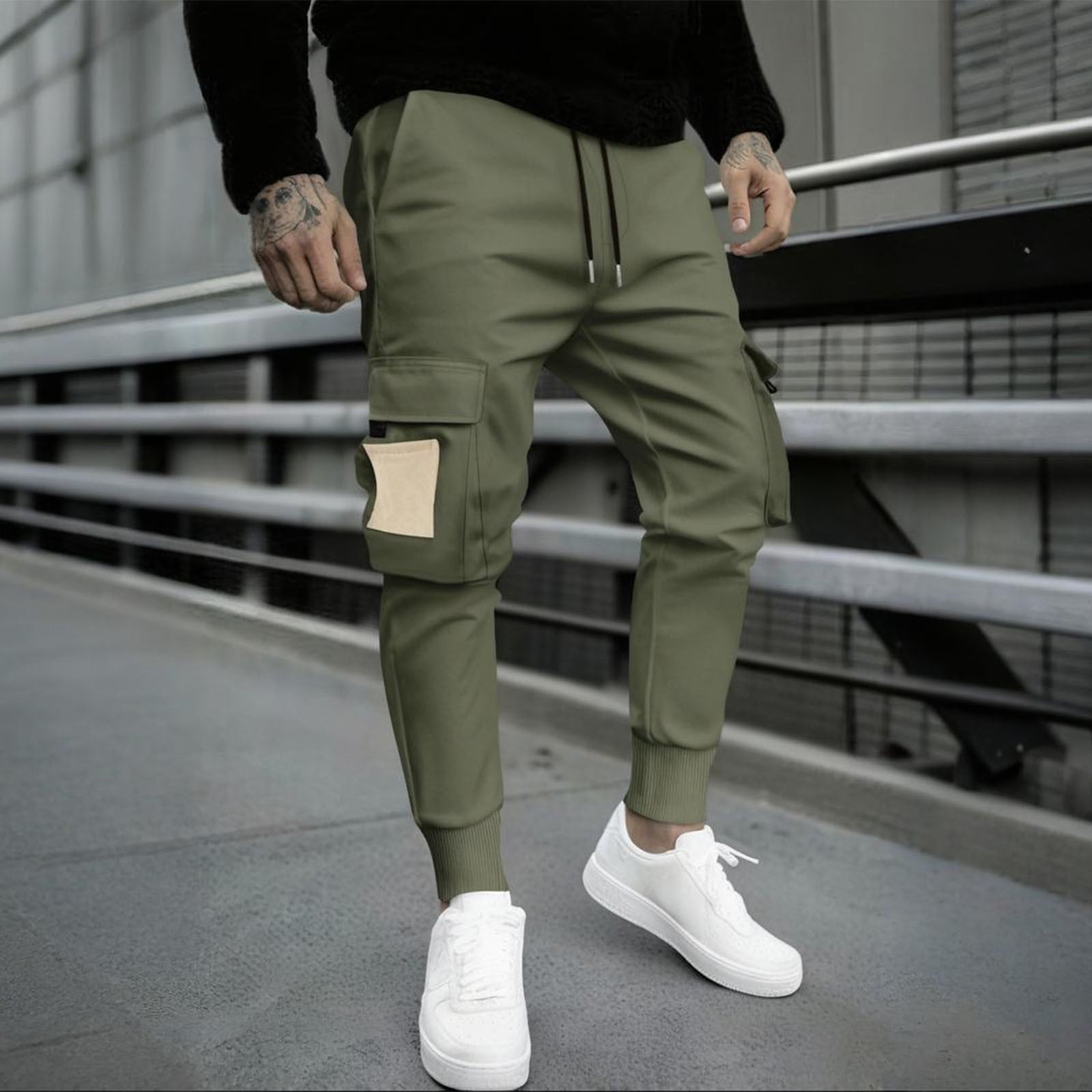 Ceisia Gift Men's All-Season Casual Pants - Fashionable Washed Solid ...