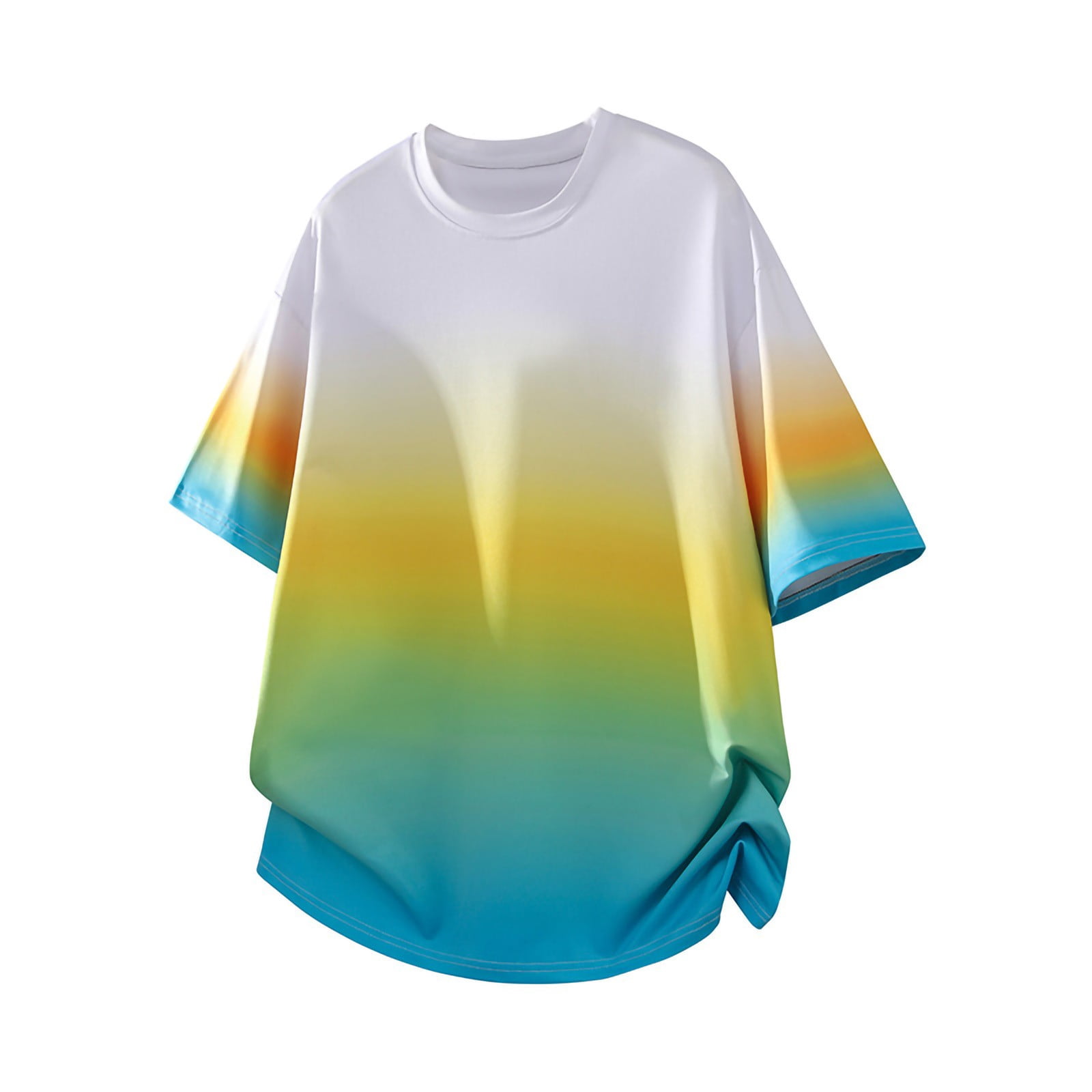 Ceisia Gradient Color T-Shirt Men's Relaxed Fit Short Sleeve Casual ...