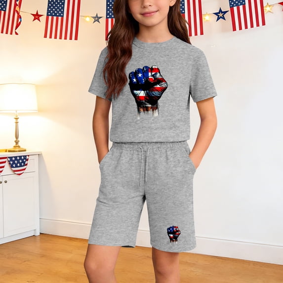 Ceisia Kids Casual 2PC Set Short Sleeve T Shirt and Shorts with ...