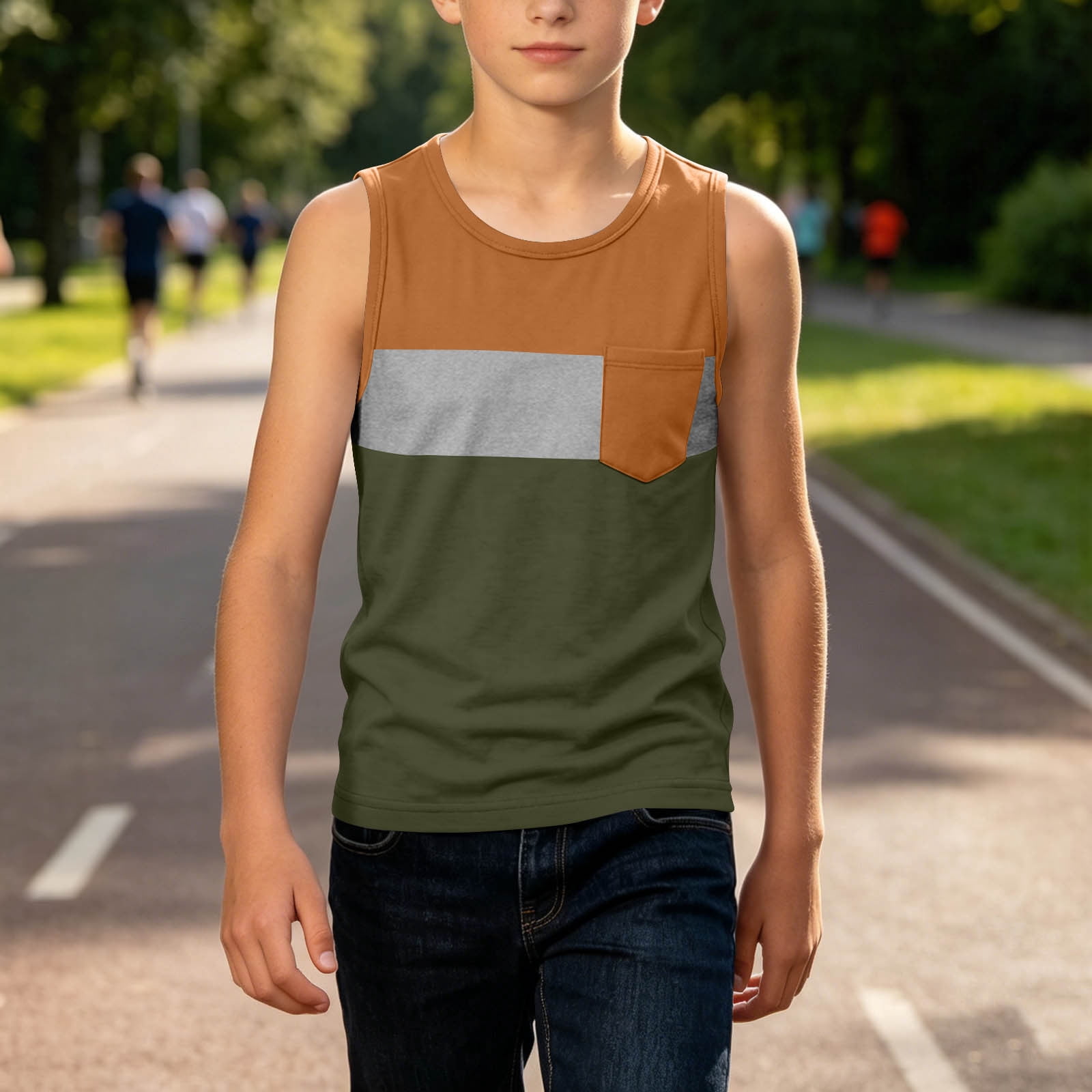 Ceisia Kids' Color Block Tank Top with Pocket Assorted Colors for ...