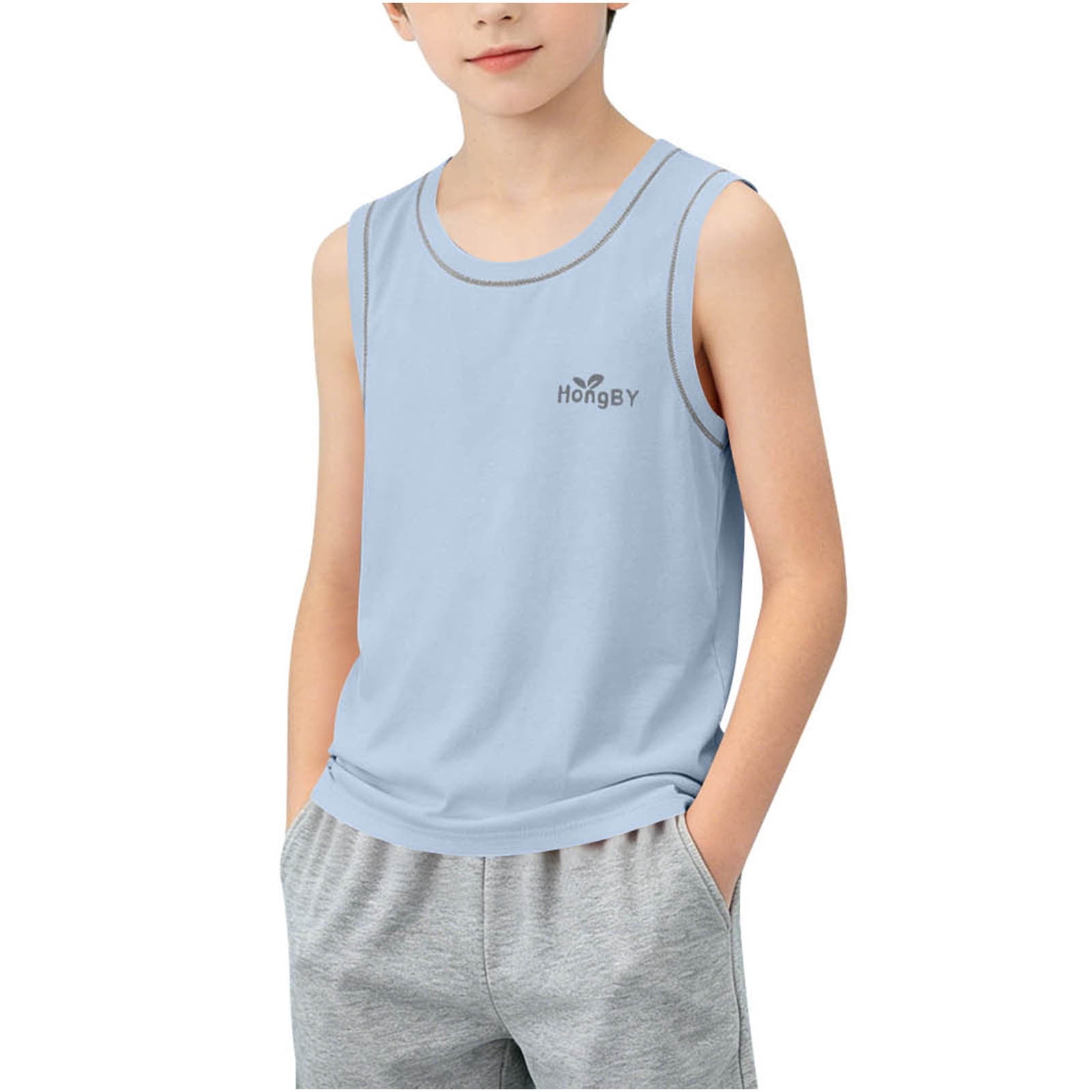 Ceisia Kids' Contrast Trim Tank Top with Logo Print Multi-Color Pack ...