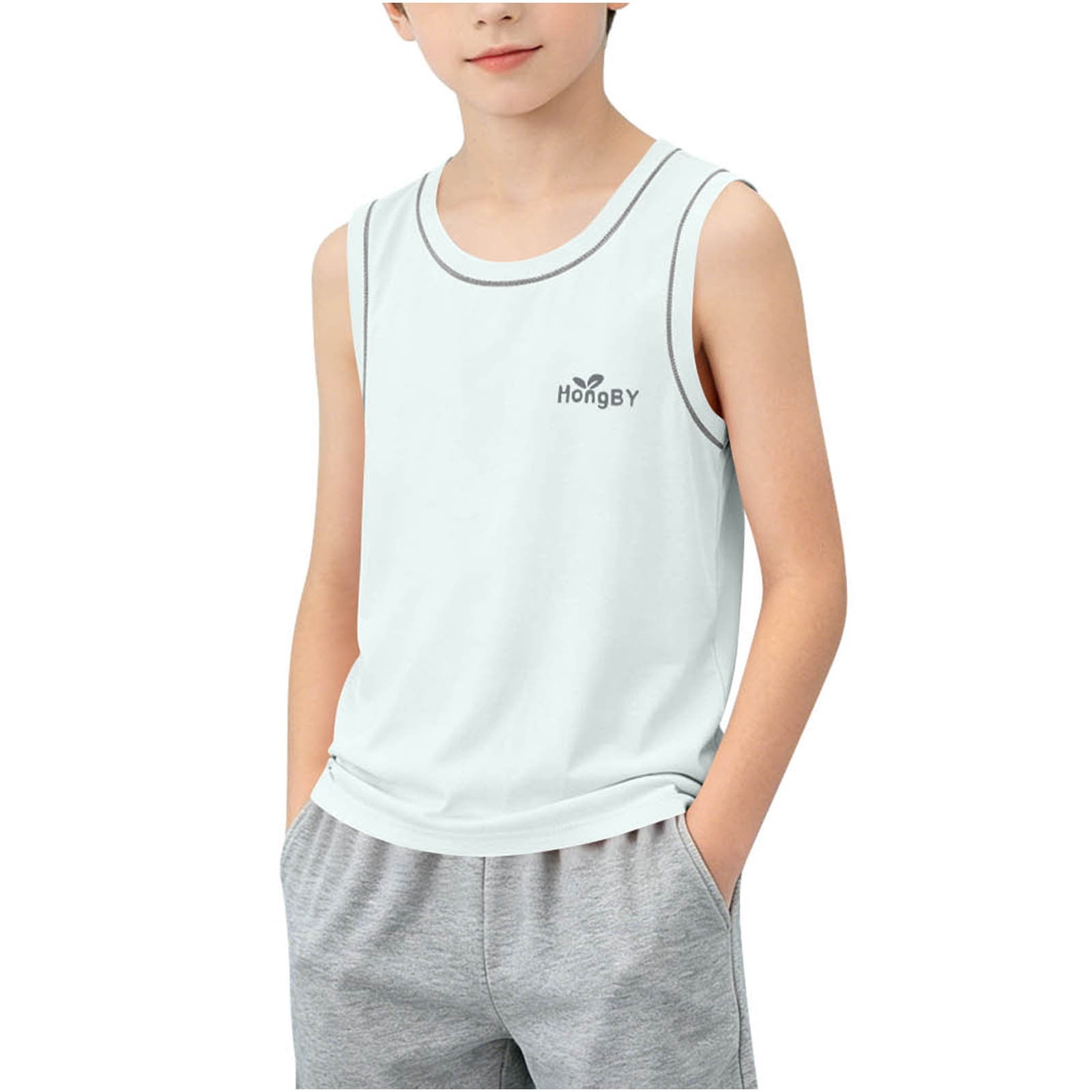 Ceisia Kids' Contrast Trim Tank Top with Logo Print Multi-Color Pack ...