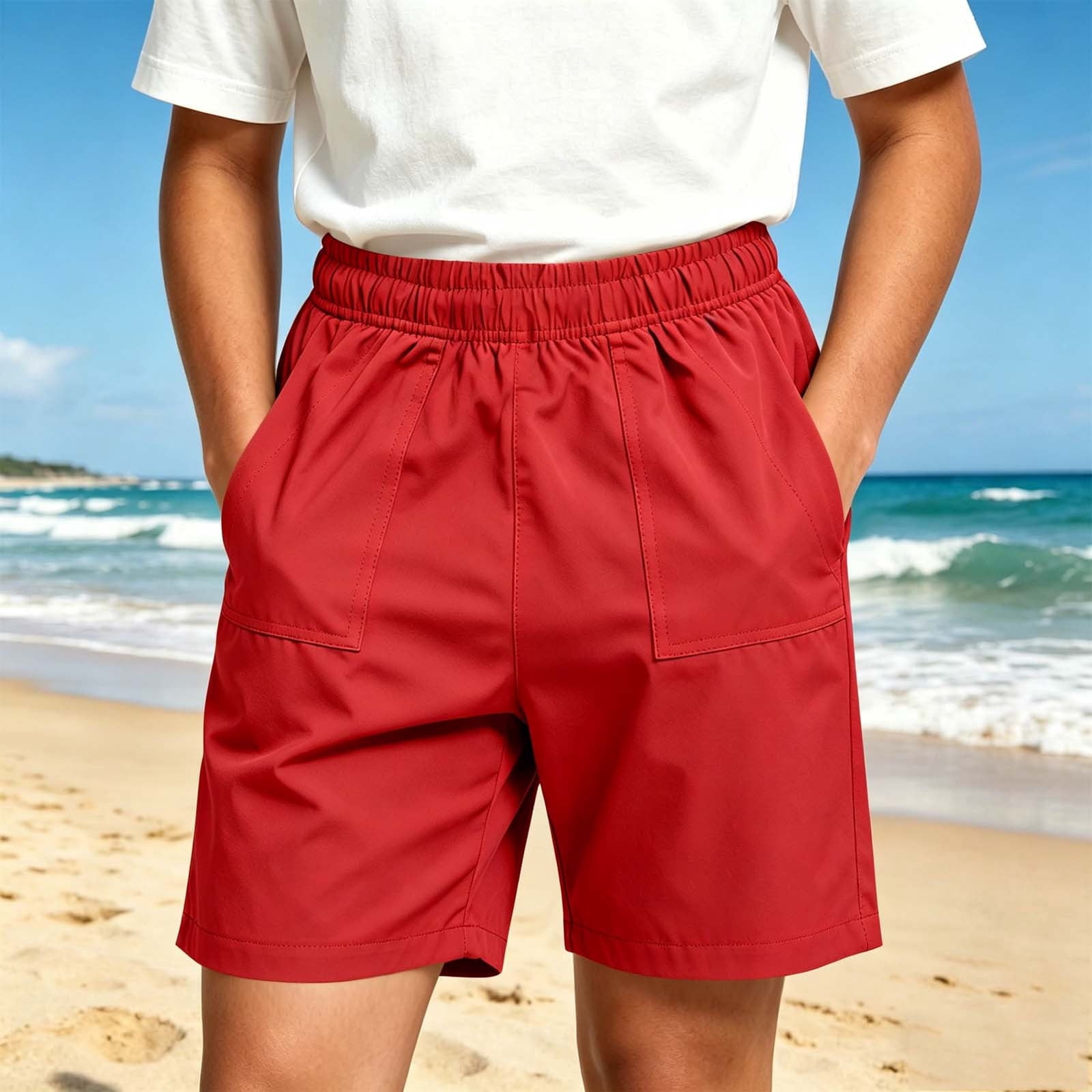 Ceisia Kids' Elastic Waist Casual Shorts with Pockets Assorted Colors ...