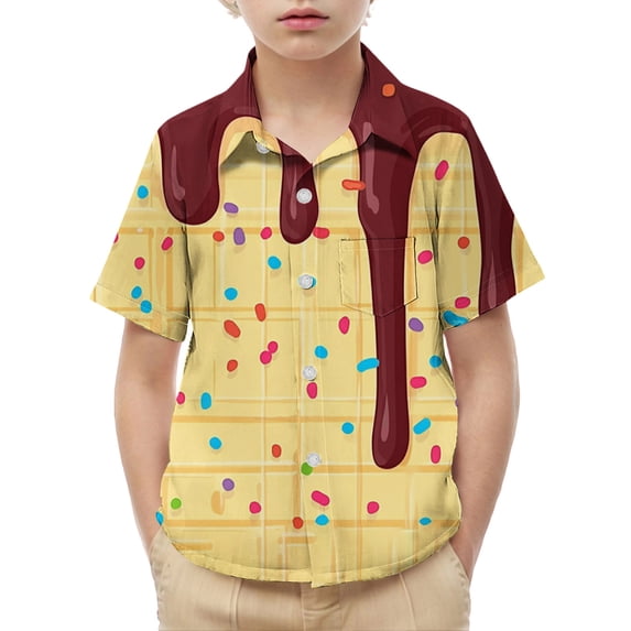 Ceisia Kids' Melting Waffle Print Short Sleeve Button-Down Shirt ...