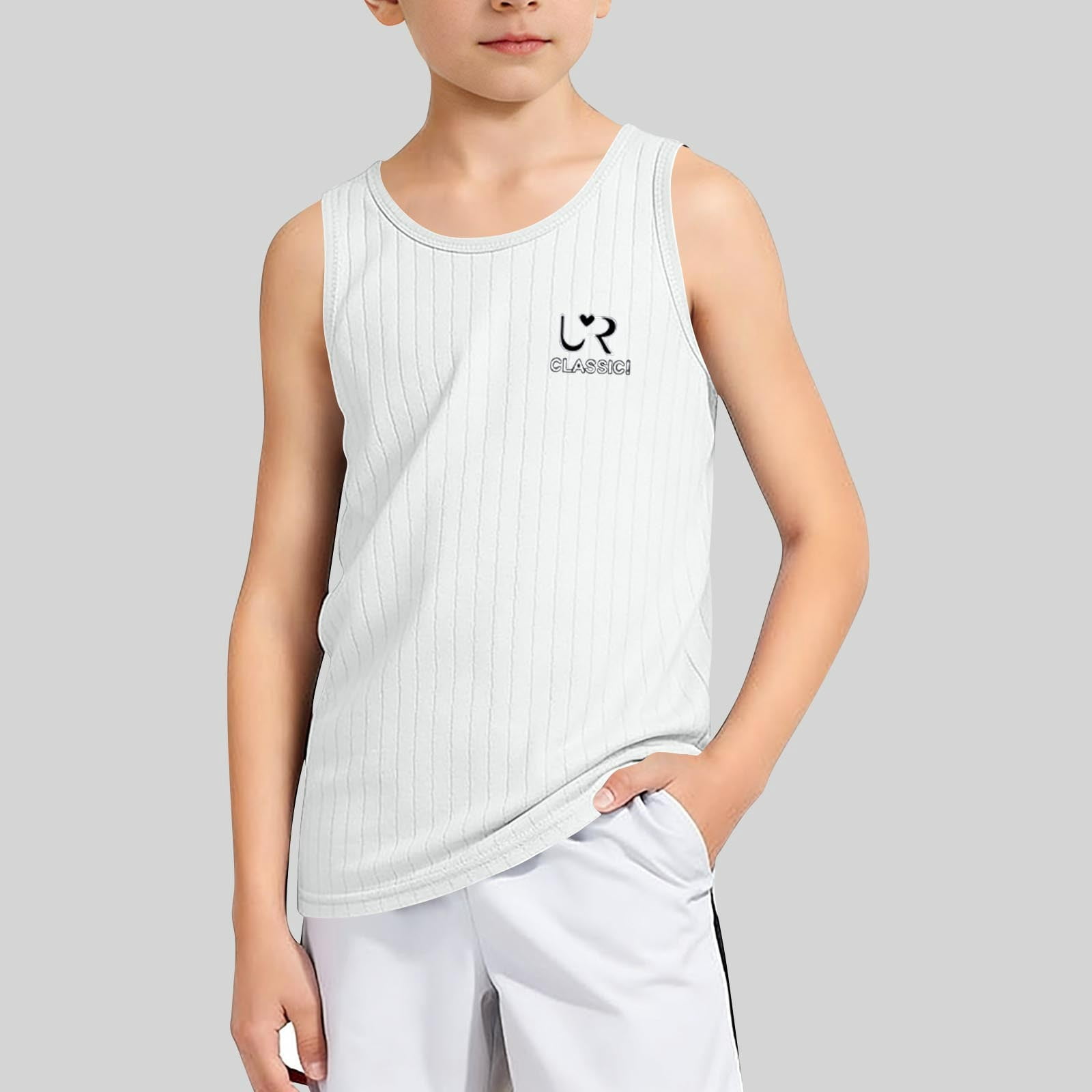 Ceisia Kids' Ribbed Knit Tank Top with Logo Print Multi-Color Pack ...