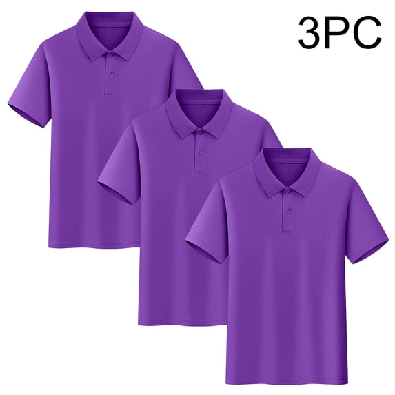 Ceisia Kids' Short Sleeve Polo Shirt 3-Pack Classic Collar Button ...
