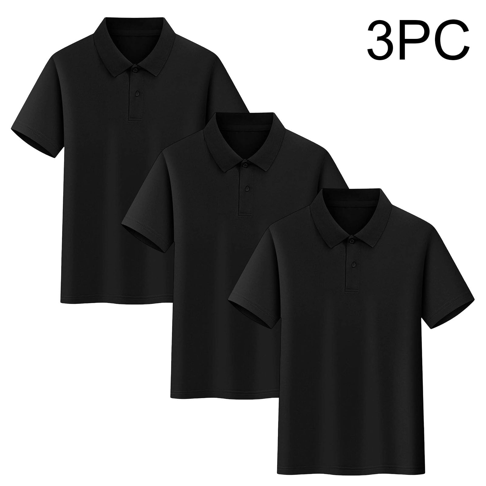 Ceisia Kids' Short Sleeve Polo Shirt 3-Pack Classic Collar Button ...