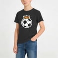 Ceisia Kids' Soccer Ball with Crown Print Crew Neck T-Shirt Assorted ...