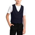 Ceisia Kids V Neck Button Front Formal Suit Vest Solid Color School ...