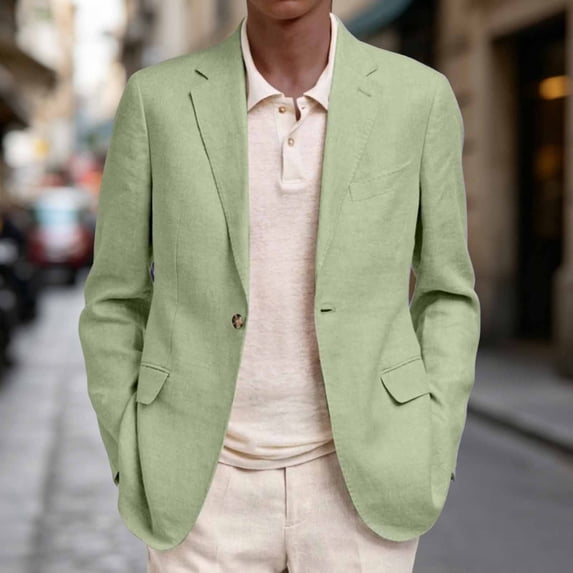 Ceisia Long Sleeve Fake Flap Pocket Notch Lapel Blazer Single Breasted ...