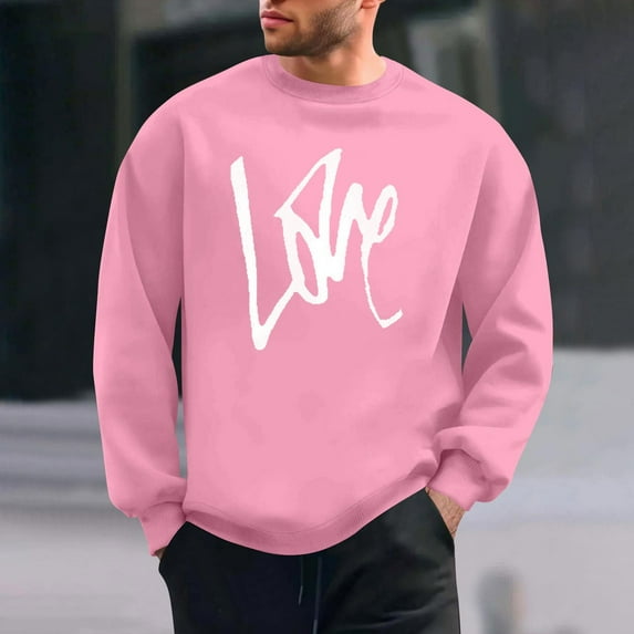 Ceisia Men Casual Fashion Print Round Neck Pullover Long Sleeve ...