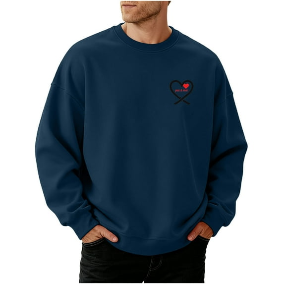 Ceisia Men Casual Fashion Print Round Neck Pullover Long Sleeve ...